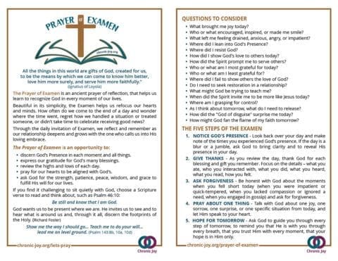 Prayer of Examen • Refocus our Hearts and Minds • Chronic Joy®