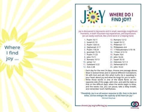 Suffering & Joy • Joy thrives amid suffering. • Chronic Joy®
