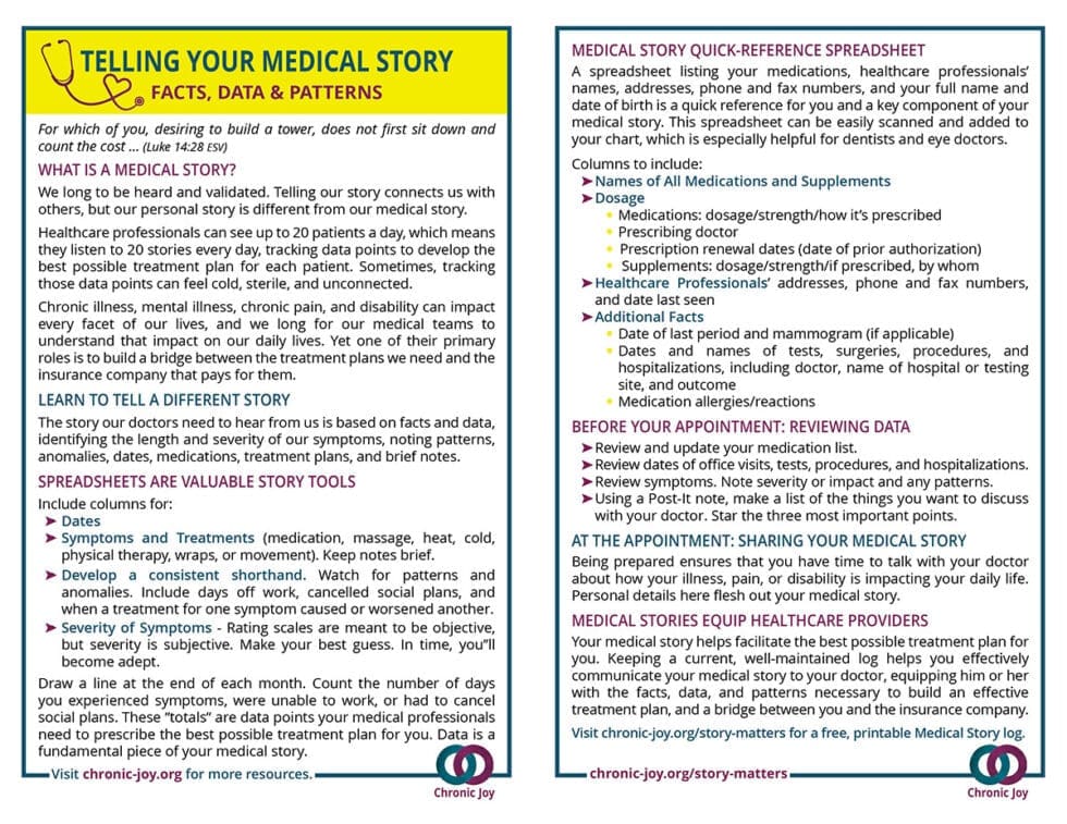 Story is Where Hope Begins • Your Story Matters • Chronic Joy®